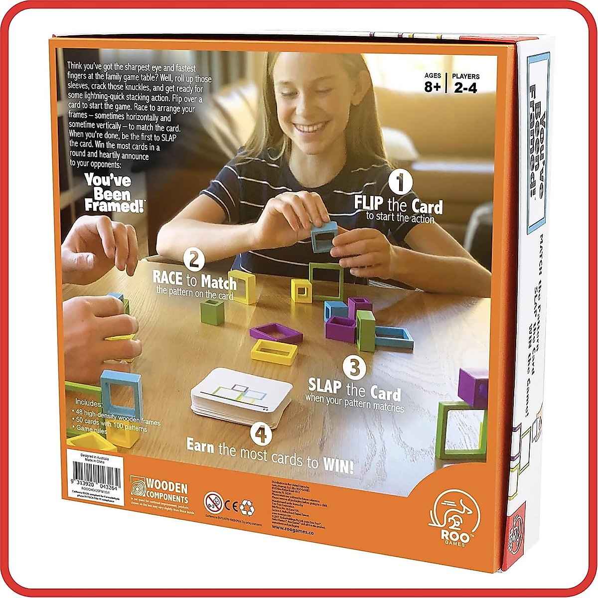 ROO GAMES You’ve Been Framed! - Fast-Paced Stacking and Building Game - For Ages 8+ - Match the Pattern, Slap the Card, Win!