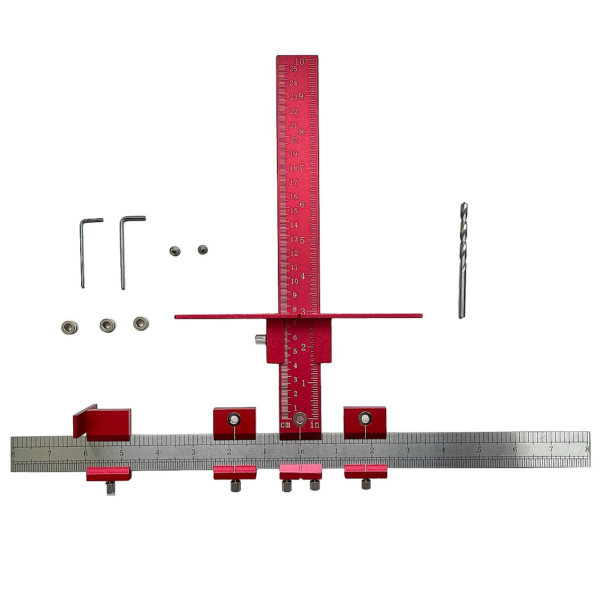 WAYCOJOY Cabinet Hardware jig Cabinet Hardware Template for Installing Drawers Pulls and Pulls on Cabinet Doors Cabinet Handle Template Tool for Handle and Pull Installation (All Aluminum)