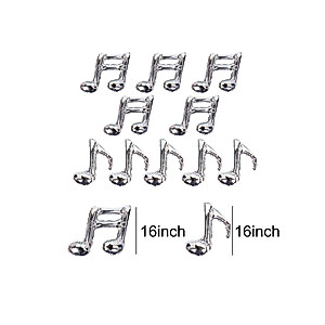 10PCS Music Note Balloons Silver Aluminum Birthday Party Balloon Music Themed Party Supplies Baby Shower Party Wedding Decorations