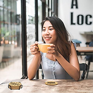 Homythe Christian Gifts for Women Men, Bible Verse Scripture Coasters with Inspirational Thoughts and Prayers, Religious Housewarming Gift for Friends Family, 6 Pcs Cork Coasters with Metal Holder