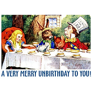 CafePress A Very Merry Unbirthday! Folded Greeting Card Matte