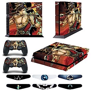 Vinyl Decal Skins for PS4 Console and Controllers- Protective Stickers Cover for PS4 Playstation 4 Console & Two Controllers Accessories -Black