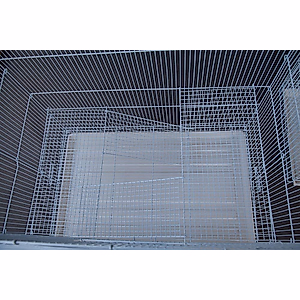 3-Levels Ferret Chinchilla Sugar Glider Rats Animal Chew Free Cage 24" L x 16" W x 24" H with 3/8-Inch Wire Cross Metal Shelves and Ladders