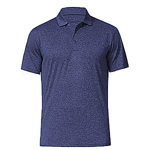 Men's Dry Fit Golf Polo Shirt (as1, Alpha, l, Regular, Regular, Dark Blue)