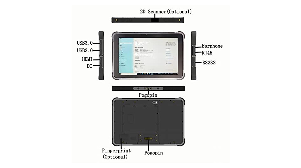 Sincoole Rugged Tablet, CPU Intel Celeron N4500/N5100,10.1 inch Windows ...