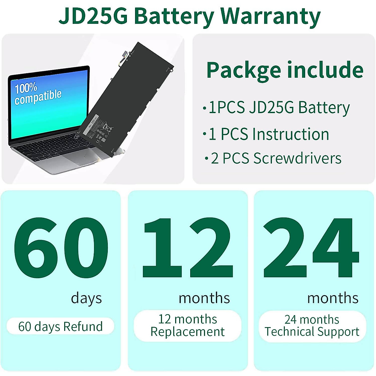 DMKAOLLK XPS 13 9350 9343 JD25G 90V7W Battery for Dell XPS13 XPS 13 9343 9350 P54G JHXPY JHXPY53 5K9CP 05K9CP 090V7W XPS13D-9343-1708 13D-9343-3708 13-9350-D1508G 13-9350-350 13-9350-D1608 13-9350