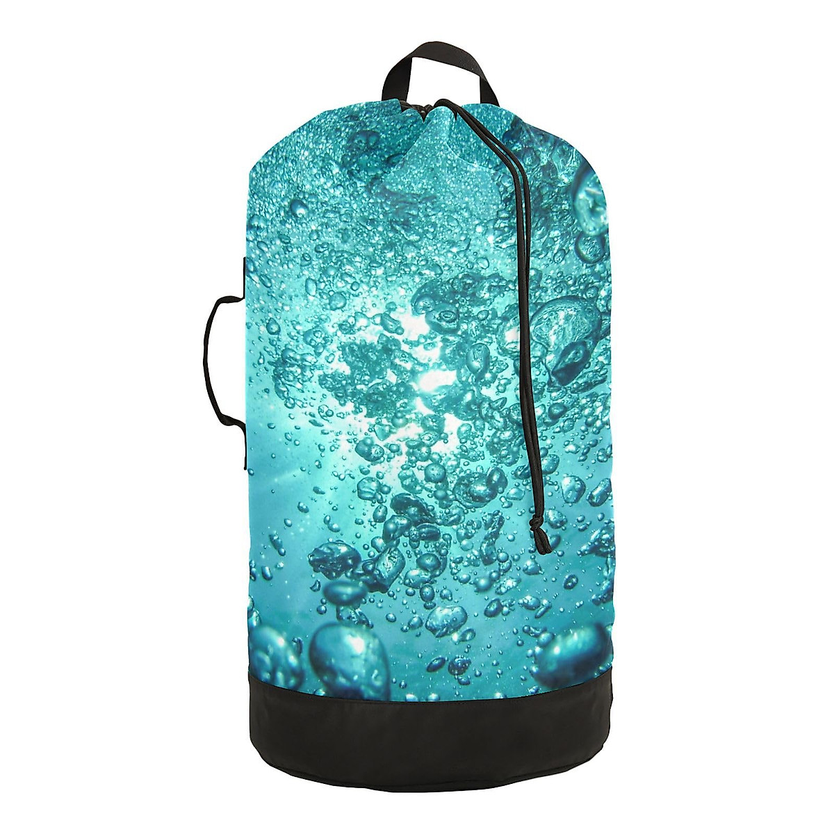 Tatenale Laundry Backpack with Shoulder Straps Drawstring Laundry Bags Extra Large Heavy Duty for College Dorm Travel Laundromat Apartment Camping Bubbles Water