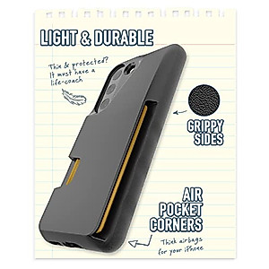 Smartish Galaxy S22 Wallet Case - Wallet Slayer Vol. 1 [Slim + Protective] Grip Credit Card Holder for Samsung - Black Tie Affair