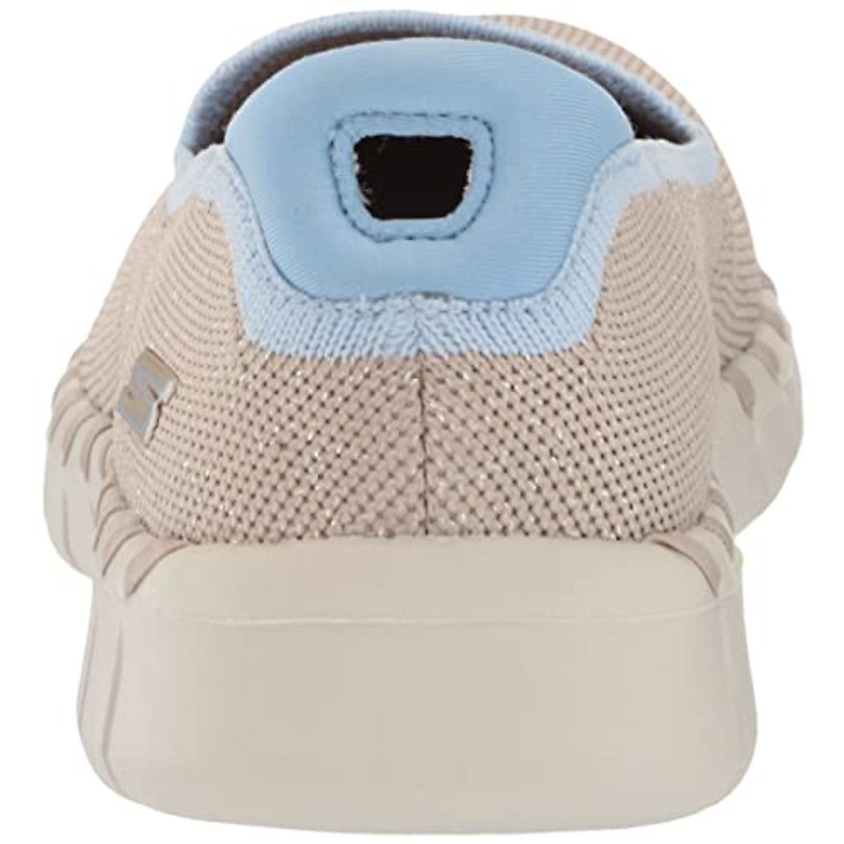 Skechers Women's GO Walk Smart 2-Stretch Knit Sneaker, Taupe/Blue, 7.5