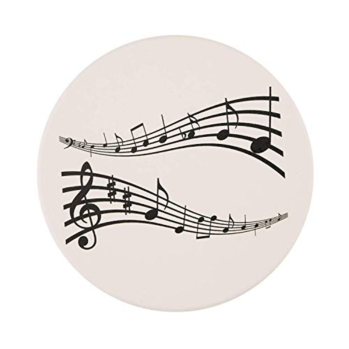 Coasters for Drinks Absorbent, Marble Coasters, Haina Drink Coaster Set of 4 - Music Style Home Decor Stone Coasters with Cork Backing Unique Present for Friends, Men, Women, Home, kitchen, - White