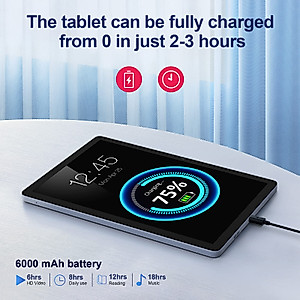 Wielio Android 12 Tablet 10.1 Inch Gaming Tablets-MTK 8183 2.0Ghz Octa-Core Processor-4GB RAM+64GB ROM+1TB Expand-Dual Camera 5MP-WiFi&Bluetooth 5.0,Blue