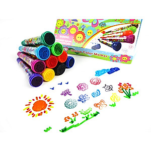 TINYMILLS Spring Flowers Butterfly Stamper Marker Set of 10, Birthday Gift Arts and Crafts Girl Birthday Gift