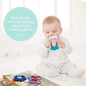 WISHTIME Baby Rattle Teether Baby Toys - 10pcs Shaker, Grab, Shaking Bell Rattle Set Infant Newborn Toys with Storage Box Gift for Babies 0 3 6 9 12 Months