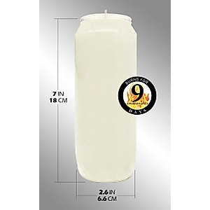 Hyoola 9 Day White Prayer Candles, 1 Pack - 7" Tall Pillar Candles for Religious, Memorial, Party Decor, Vigil and Emergency Use - Vegetable Oil Wax in Plastic Jar Container, unscented