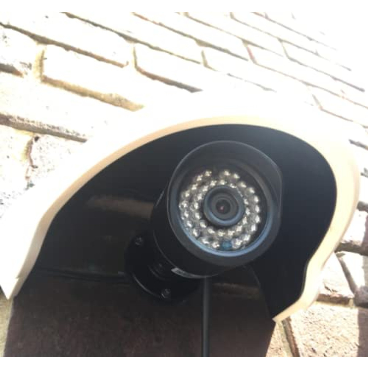 SDS DS-1250ZJ Universal Sun Rain Shade Camera Cover Shield for Outdoor Camera (2 Pack, White)