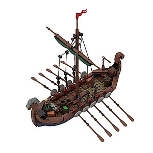 Lebebe Viiking Longship Building Blocks Kits; 473 Pieces Viking Pirates Ships Building Toys,Adventures Sailing Boats Playset Display Model, Easter Day, Christmas and Birthday Gift for Kids