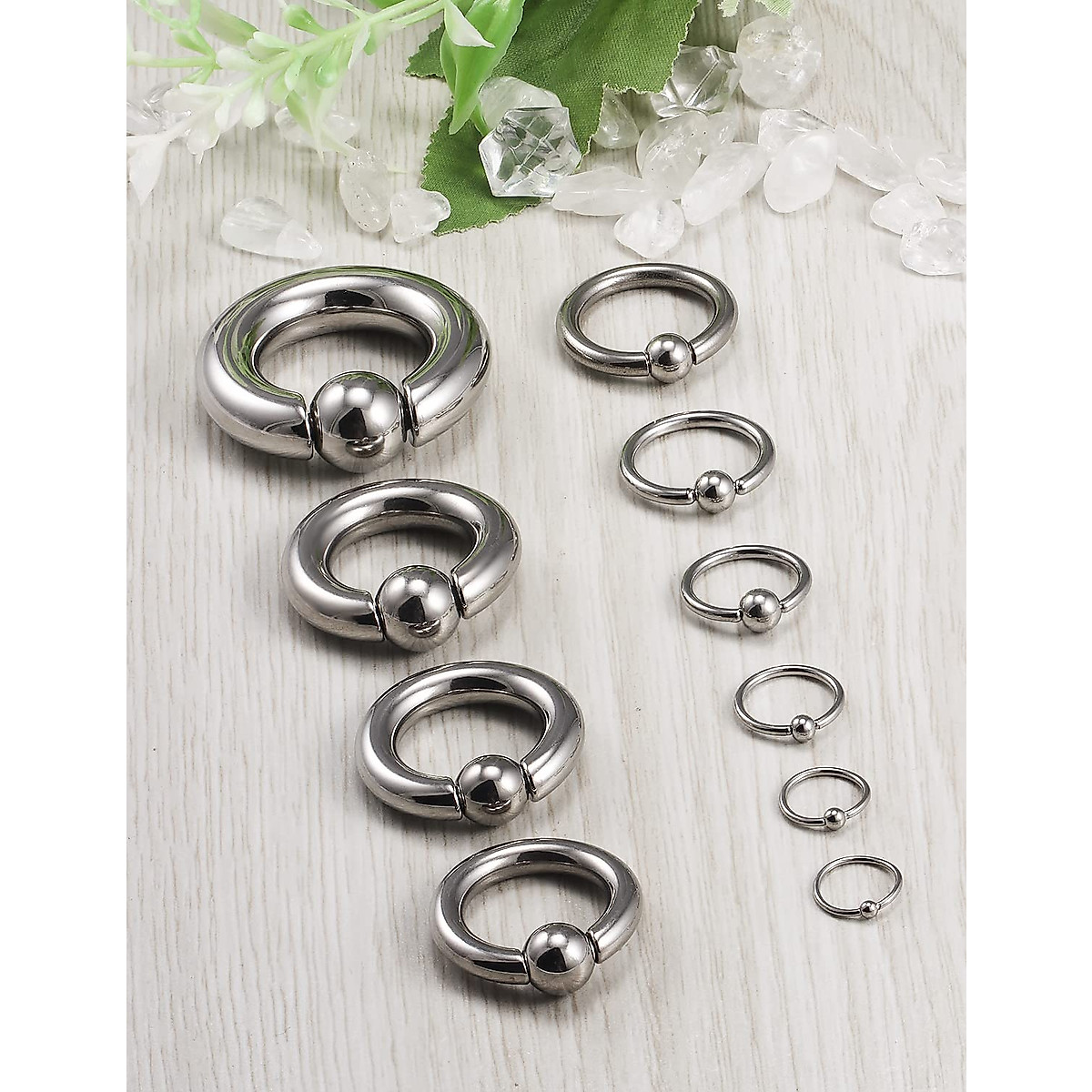 Ocptiy 0G 4G 2G 6G 8G 12G 14G 16G 18G 20G Ear Earring Gauge Septum Ring Piercing Jewelry Stretching Kit Stainless Surgical Steel septum nose Lip Pa Cartilage Helix Daith Ring Earring Hoop Women Men