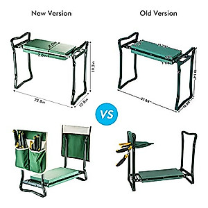 Garden Kneeler And Seat With 2 Bonus Tool Pouches - Portable Garden Bench EVA Foam Pad With Kneeling Pad for Gardening - Sturdy, Lightweight And Practical - Protect Knees And Clothes When Gardening