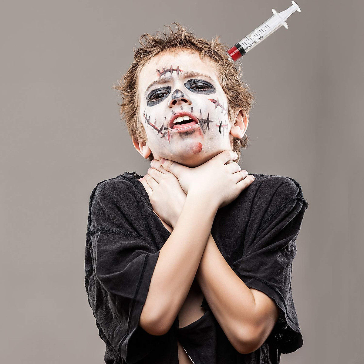 Gejoy 10 Pieces Halloween Horror Headband Zombie Headbands with Nail Through Finger Accessories Party Decorations Funny Props Multicoloured