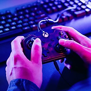 PDP Wired Game Controller - Xbox Series X|S, Xbox One, PC/Laptop Windows 10, Steam Gaming Controller - USB - Advanced Audio Controls - Dual Vibration Videogame Gamepad - Crimson Red