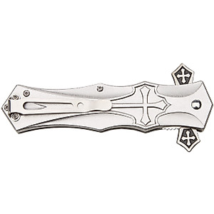 TAC Force TF-817RD Spring Assist Folding Knife, Black Blade, Black and Red Handle, 5-Inch Closed