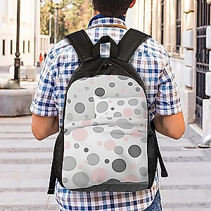 RLDOBOFE Modern Polka Dot Pattern Backpack For Women Men Travel Laptop Backpack Rucksack Casual Daypack Lightweight Travel Bag