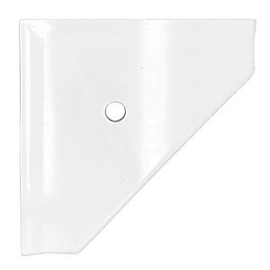 Questech Décor 10 Inch Corner Shower Shelf Bathroom Caddy, Wall Mounted Corner Shower Shelf, Retrofit Shelf For Tiled Shower Walls, Bathroom Corner Shelf, 10 Inch Geo Flatback, Bright White Polished
