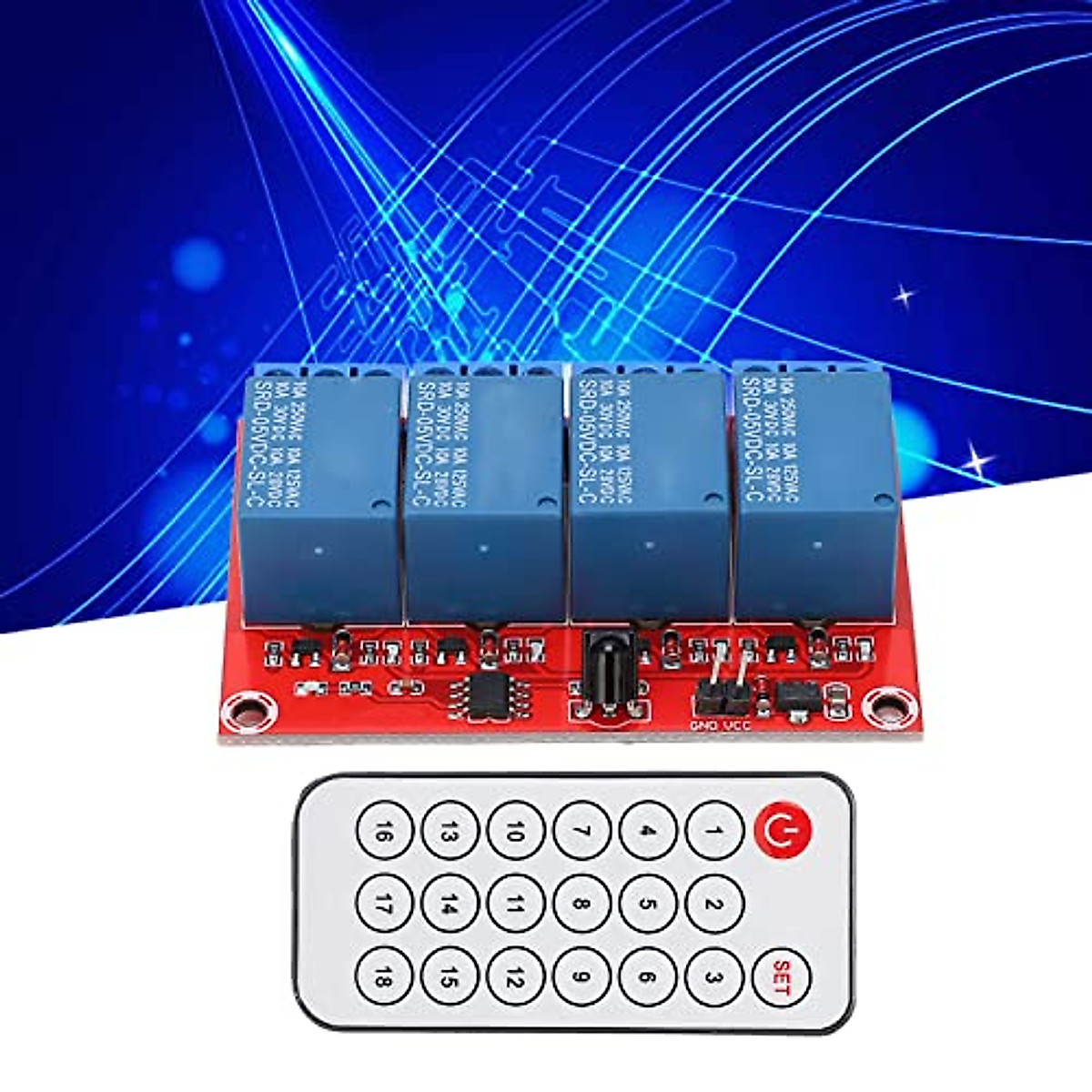 Receiving Relay Module Control Switch, Multiple Buttons 4 Channel Relay Module Receiver Set Labor Saving with Internal Battery for Electrical Components(#1)