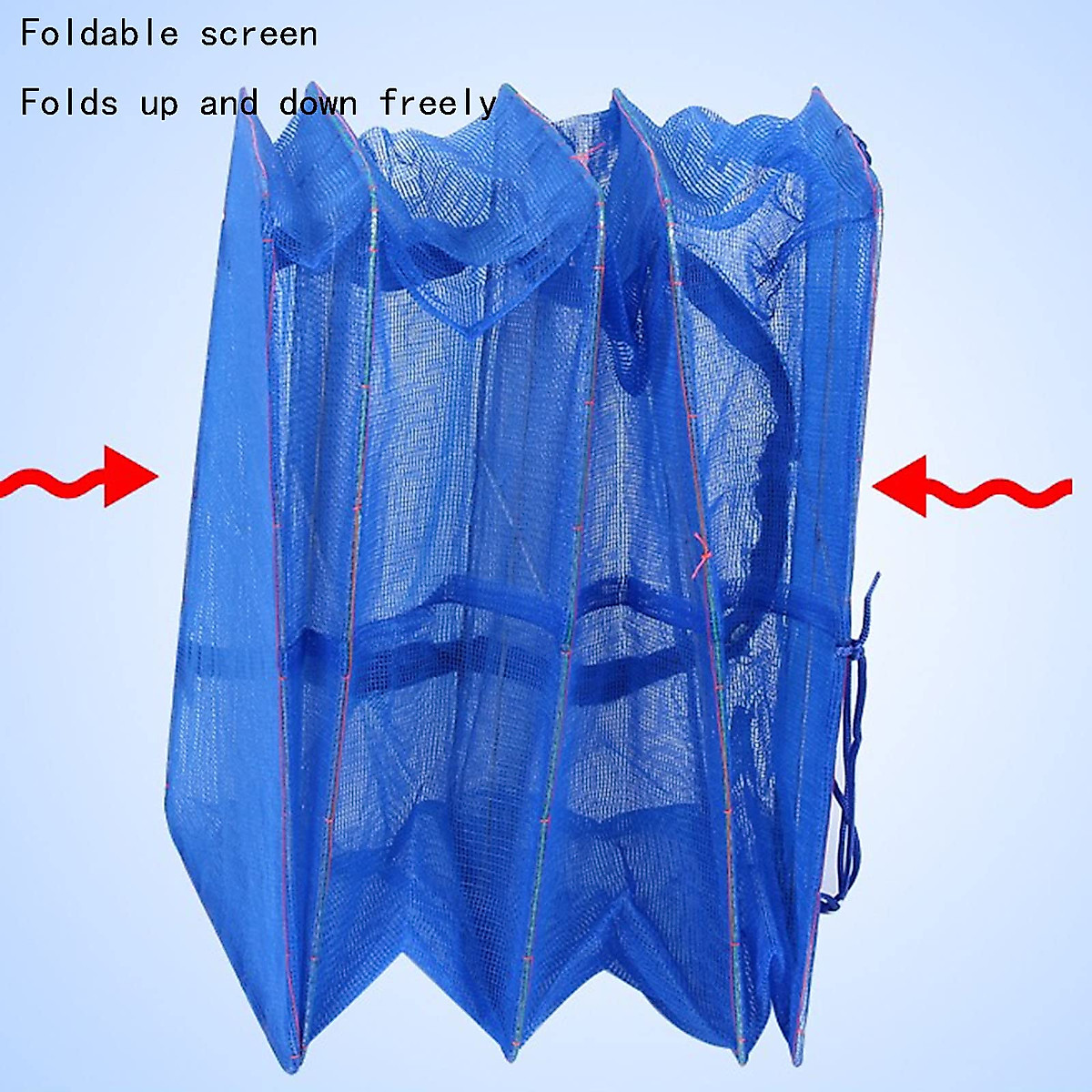 HHKTY Blue Drying Rack 3 Layer Hanging Drying Net Folding Fish Mesh with Zippers Non Toxic Nylon Dry Cage(Size:50x50x65cm,Color:Blue)