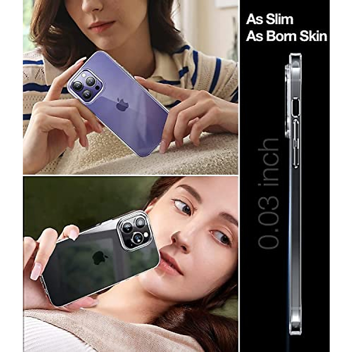 TORRAS Crystal Clear Designed for iPhone 14 Pro Case, [Anti-Yellowing][Ultra-Thin] Military Grade Drop Protection, Slim iPhone 14 Pro Case Clear, Scratch-Resistant Transparent TPU Phone Cover, Clear