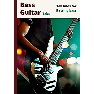 Bass Guitar Tabs: Blank manuscript music pages with Tab lines for 5 string bass