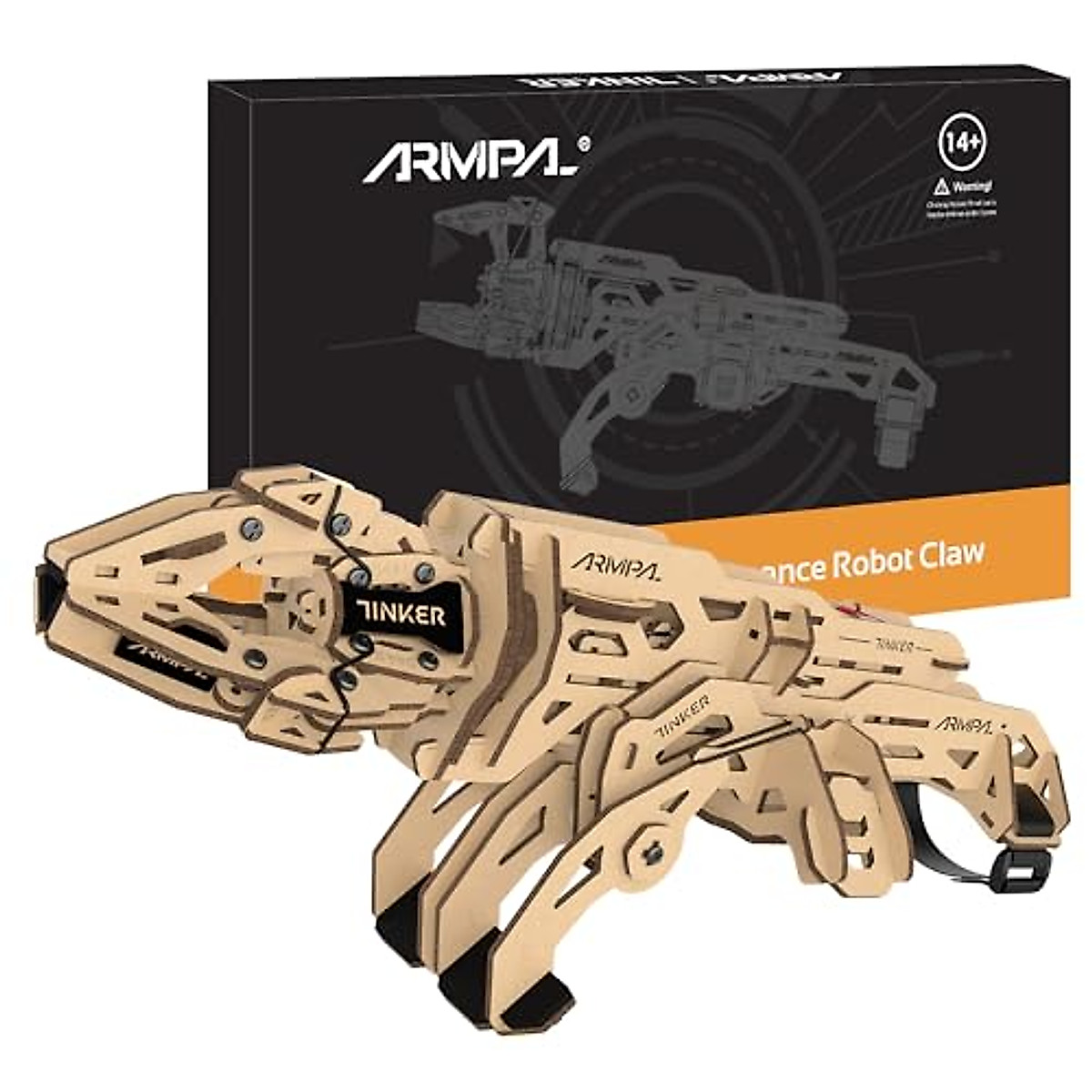 COWVTUJ ARMPAL Mechanical Claw Model Kit 3D Wooden ClawBot Puzzle for Adults and Teens Self-Assembly Robot Arm Building Kits to Build Laser-Cut Wooden Puzzle Mechanical Toy Realistic Robot Toy Gifts