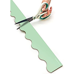 Teacher Created Resources Mint Green Scalloped Rolled Border Trim - 50ft - Decorate Bulletin Boards, Walls, Desks, Windows, Doors, Lockers, Schools, Classrooms, Homeschool & Offices