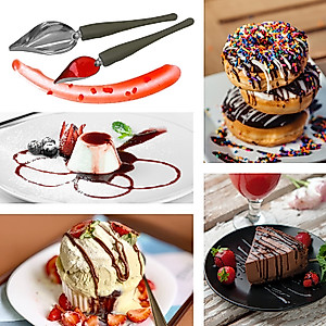 Daily Treasures 7Pcs DIY Decorating Tool Set, 3Pcs Chocolate Dipping Fork Spoons & 2Pcs Culinary Drawing Decorating Spoon with 1 Silicone Cake Decorating Pen & 1 Kitchen Tweezer for Decorative Plates