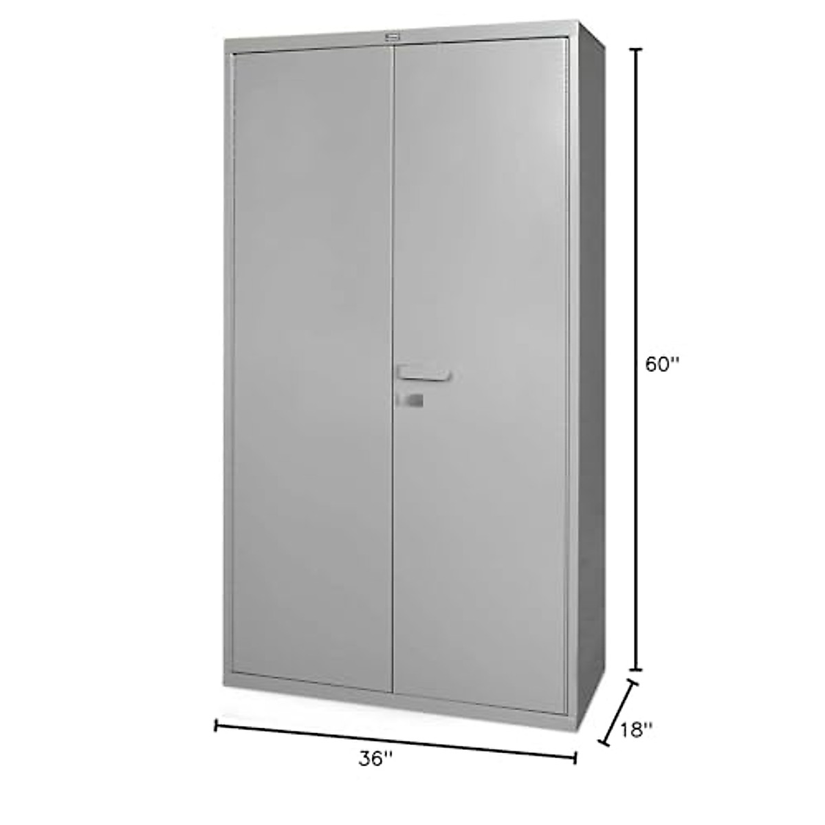 Global Industrial All-Welded Heavy Duty Storage Cabinet, 16 Gauge, 36"Wx18"Dx60"H, Gray
