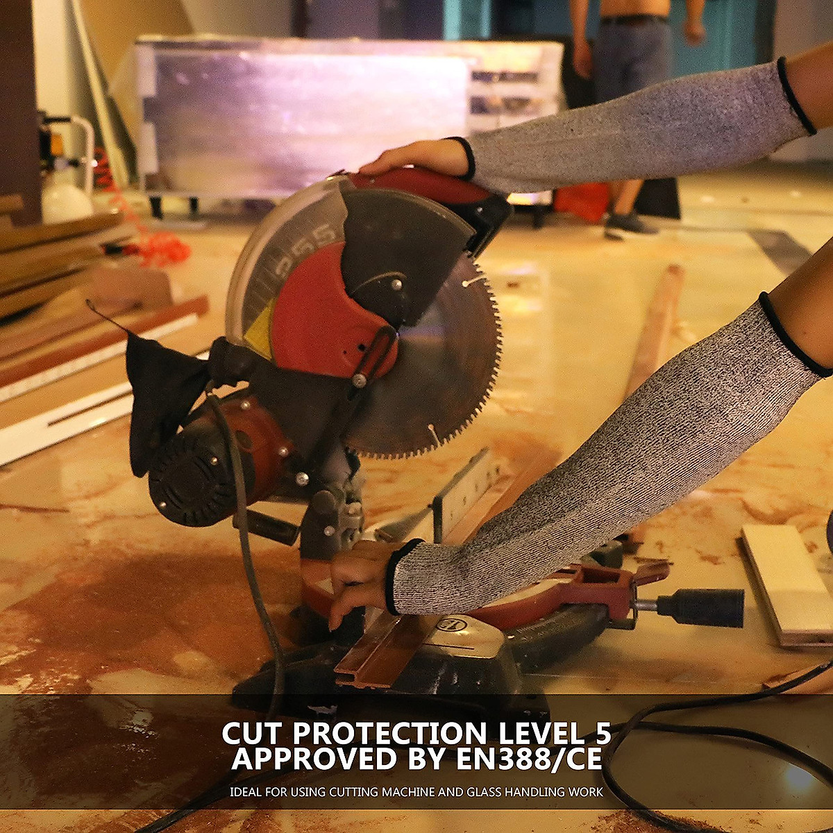 Cut Resistant Sleeves, Level 5 Protection, Slash Resistant Arm Sleeves, 14" Long, Sold By Pair (2Piece)