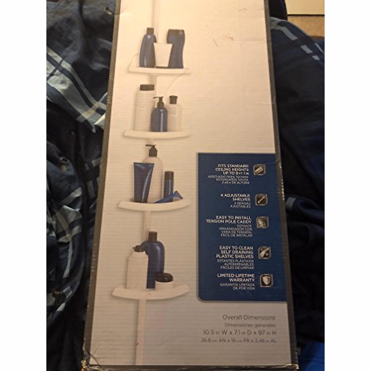 Glacier Bay Shower Pole Caddy Model 407818 White - Used