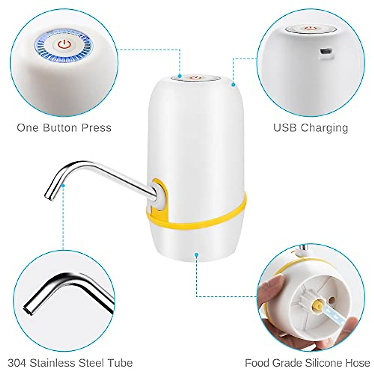 5 Gallon Water Dispenser, Electric Mini Drinking Jug Dispenser, Small Automatic 5 Gal Cold Water Pump Stand, Portable Kitchen Gadgets Design for Office, Home, Kitchen, and Camping