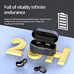 Wireless Earbuds, Mini Blue-tooth Earbuds Headphones Stereo Earphones Touch Control, in-Ear Headphones Sports Music Earbuds Built-in Mic/Noise Cancelling/Premium Deep Bass/Long Distance Connection (A)