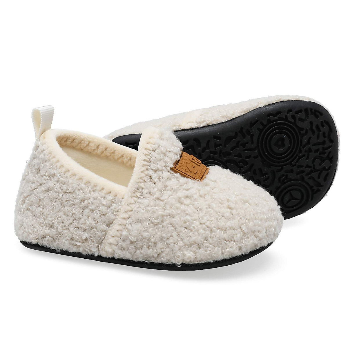 L-RUN Toddler Slipper Girl/boy Indoor House Slipper Beige 5.5-6 Infant=EU22-23