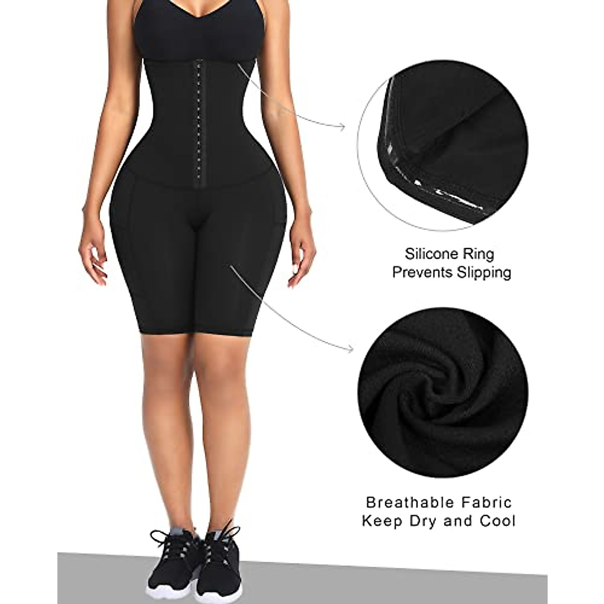 FeelinGirl Shapewear for Women Tummy Control Waist Trainer Short Body Shaper Plus Size Thigh Slimmer Butt Lifting