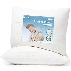 Toddler Kids Pillow, Children Little Boys and Girls Small Mini Nap Soft Memory Foam 13 x 18 Daycare Bed Pillow, for Sleeping and Travel |Cribs/Pack N Play; Toddler Age 1, 2 and 3 (Pack of 2)