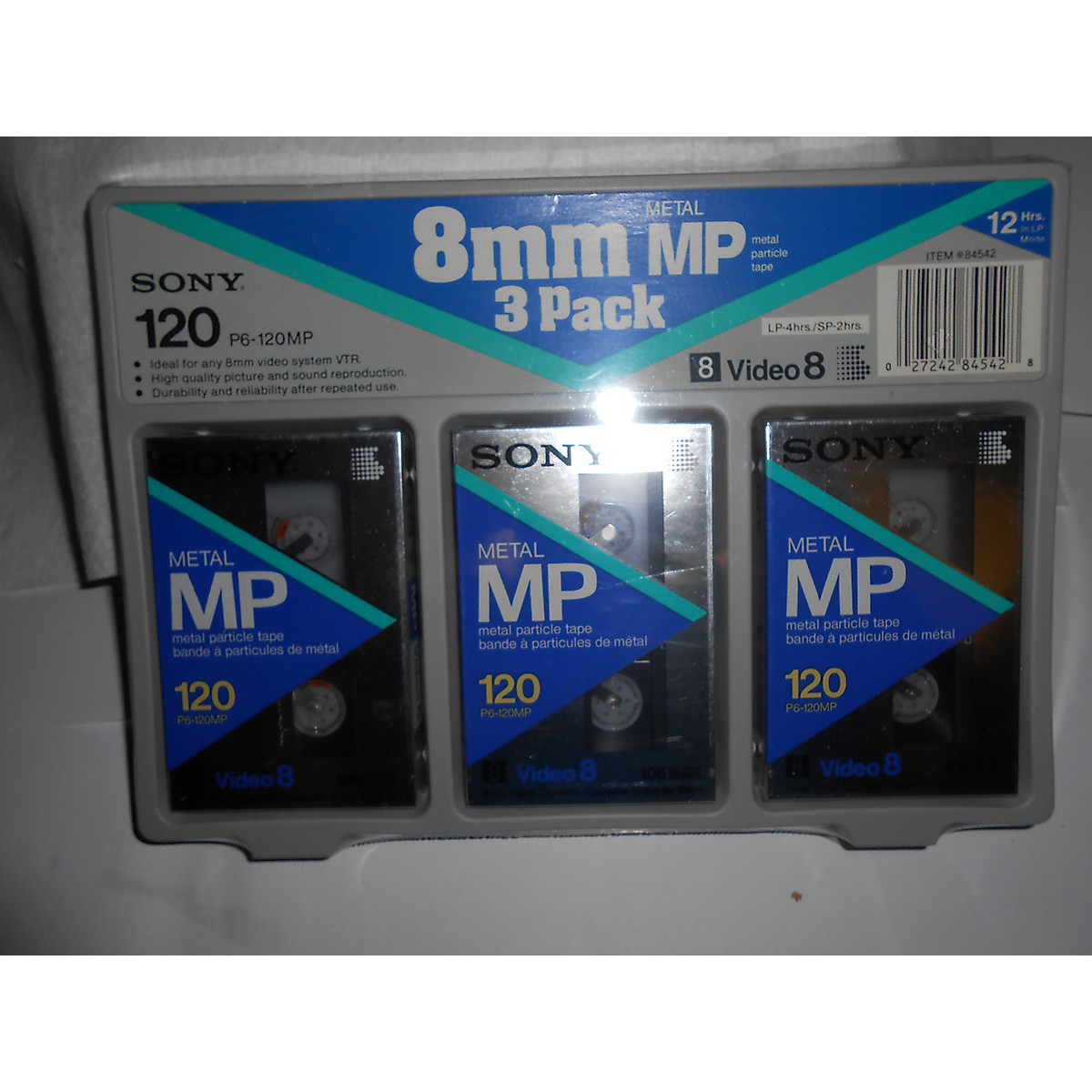 8 mm Metal MP Video Cassette Tape (3 Pack)