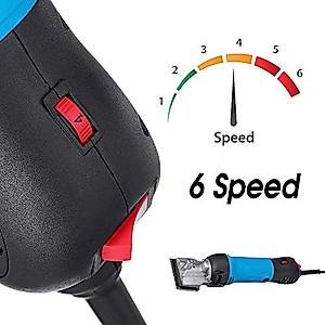 coldwind Portable Electric Sheep Shears,Sheep Clippers with 6 Speed,Electric Goat Shears for Sheep Goat Llama Horse Alpacas Thick Coat and Heavy Duty Animals Hair Fur Grooming-Blue