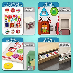 TOY Life Wooden Busy Board Montessori Toys for Toddlers Activity Board Sensory Toys for Toddlers 1-3 Busy Board for 1 Year Old Travel Toy Educational Activities Motor Skills Toys for Toddlers 1-3