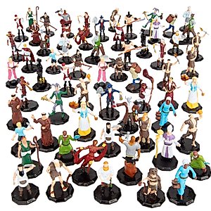 Townsfolk Mini Fantasy Bulk Figures Set- 64 Hand-Painted Miniatures (2x of 32 Unique Sculpts)- 1" Hex Nobility, Merchants, and more- Compatible w DND Dungeons Dragons, Pathfinder, RPG Tabletop Games