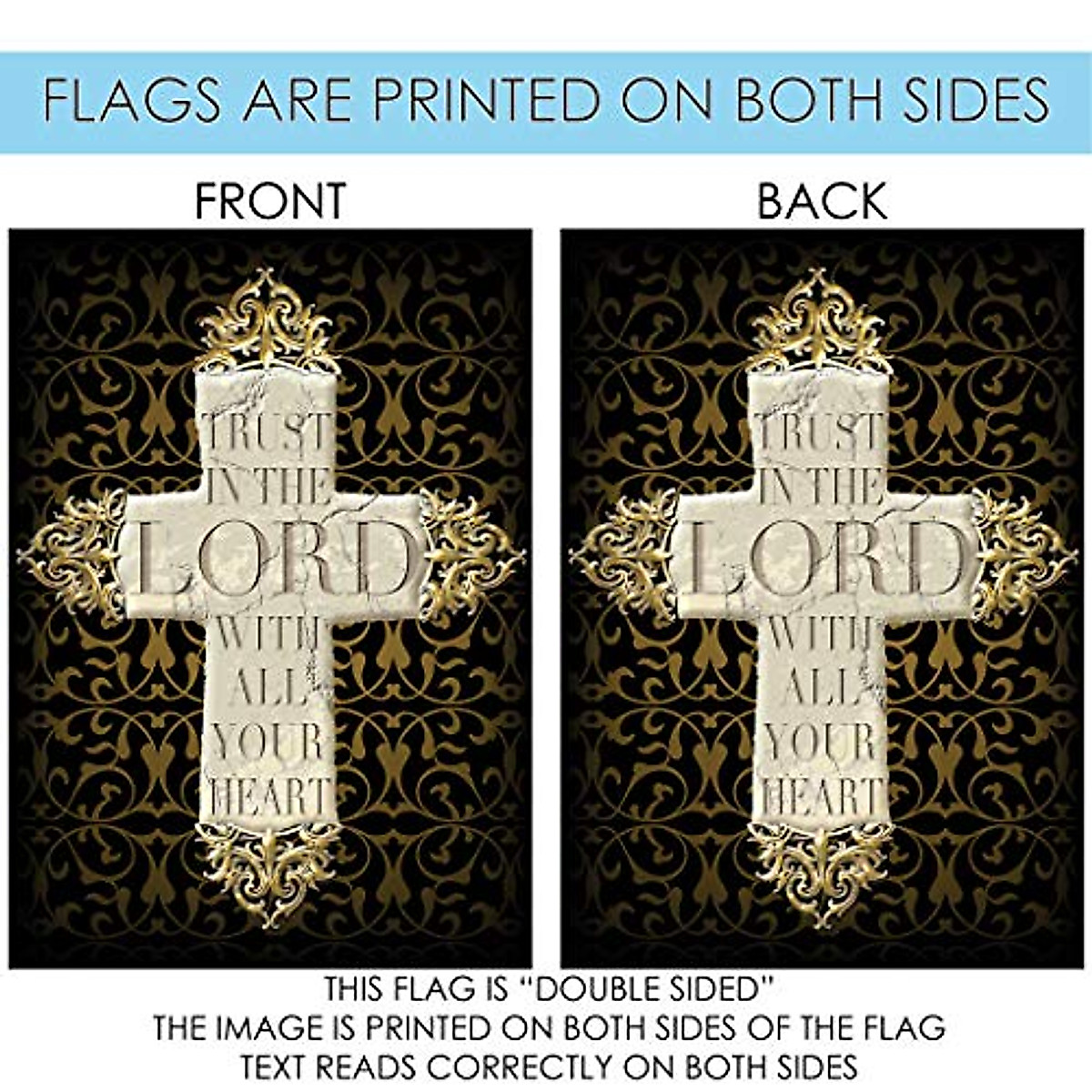 Toland Home Garden 119274 Cross Christian Flag 12x18 Inch Double Sided Christian Garden Flag for Outdoor House Cross Flag Yard Decoration