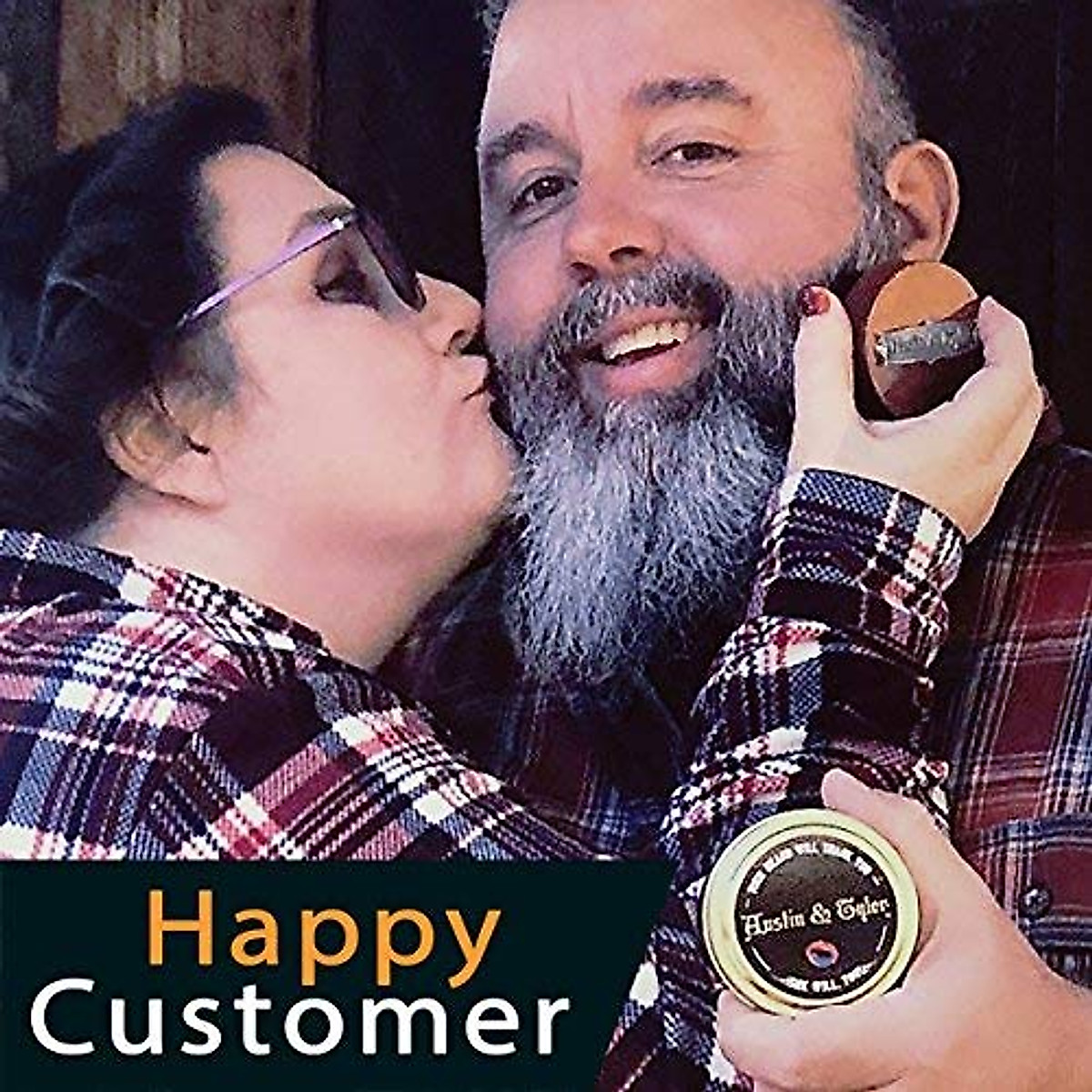 Beard Oil Brush for Men - 100% Natural Horse Hair - Gift Box - Gold Aluminum Travel Canister - Rustic Solid Maple Ergonomic Handle - Antique Bronze Metal Logo - Combs in Beard Oil, Balm, Mustache Wax