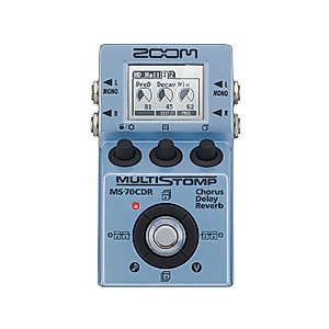 Zoom MS-70CDR MultiStomp Guitar Effects Pedal, Chorus, Delay, and Reverb Effects, Single Stompbox Size, 86 Built-in effects, Tuner