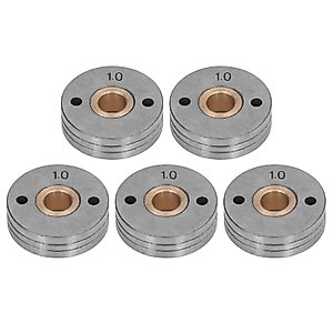 5PCS Wire Feed Drive Roller 0.8‑1.0mm Groove Wire Feeder Wheel Bearing Steel Welders Equipment Parts Double Drive Welding Wire Guide Rollers for Wire Feeder